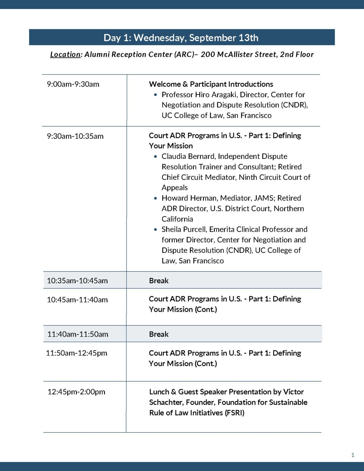 International Training Program: Promoting Mediation Through Private and ...