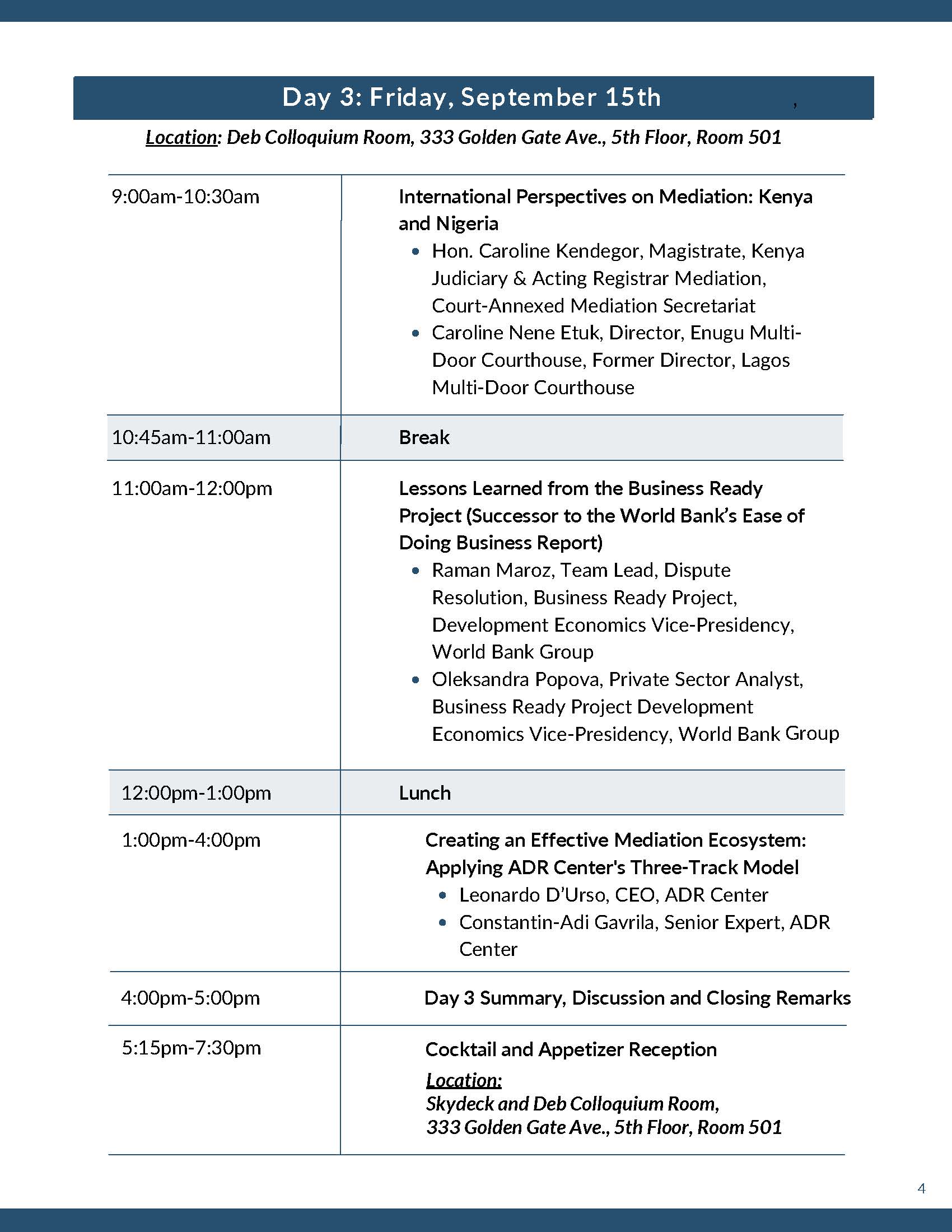 International Training Program: Promoting Mediation Through Private and ...