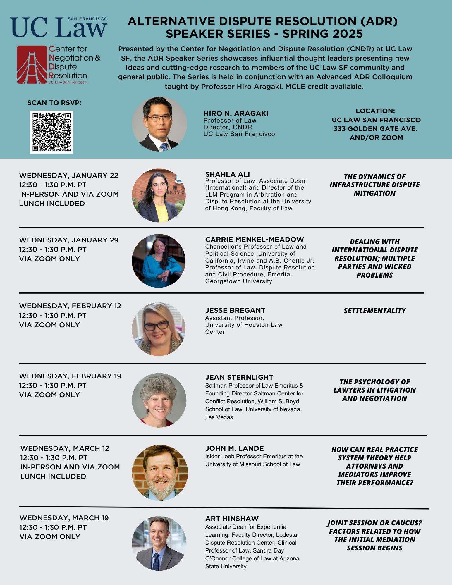 ADR Speaker Series - Spring 2025 - UC Law San Francisco (Formerly UC ...
